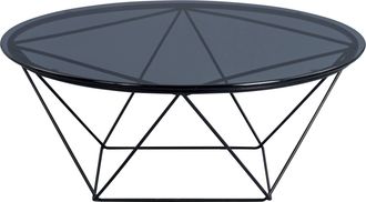 M2 Kollektion Nairo 2 Couchtisch/Beistelltisch, Glas, grau, Durchmesser 90cm, Höhe 36cm