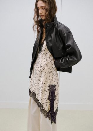 Mango Top en lingerie &agrave; pois &eacute;cru - Femme - S - MANGO