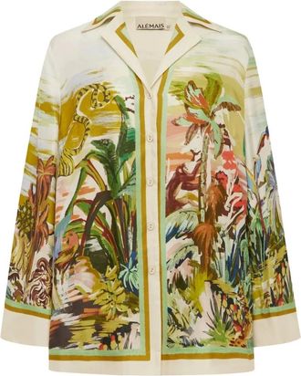 Alemais Femme, Blouses et Chemises, Multicolore, Taille: 36 FR Jungle Boogie Silk Shirt
