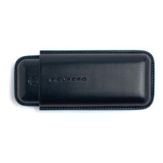 Piquadro Leder-Zigarrenetui mit zwei F&auml;chern - - Accessories - Herren - Blau - ONE SIZE
