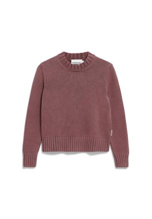 Armedangels Damen Pullover aus Bio-Baumwolle AMALIAAS GMT DYE Relaxed Fit Dark Berry