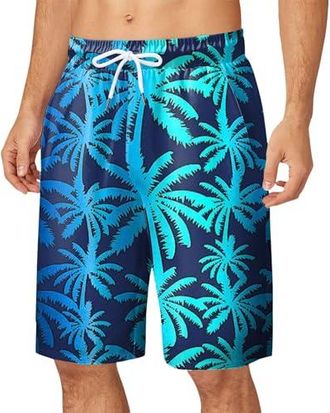 Generic Short de plage d&eacute;t&eacute; pour homme - Paysage d&eacute;t&eacute; insolite - Impression num&eacute;rique avec taille &eacute;lastique - Style d&eacute;contract&eacute; - Short de plage - Vacances - 