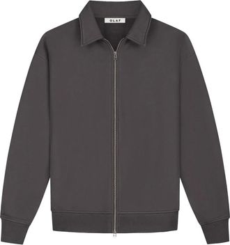 Olaf Hussein Homme, Sweatshirts et sweats &agrave; capuche, Gris, Taille: M Essential Zip Up Polo