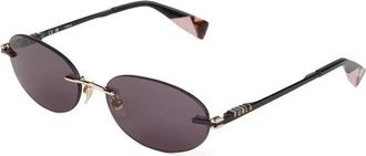 Furla Femme, Accessoires, Jaune, Taille: 58 MM Lunettes de soleil ovales sans monture