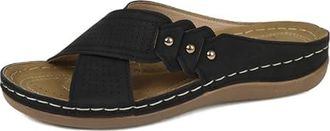 Generic Mules pour femme avec semelle int&eacute;rieure - Chaussures orthop&eacute;diques pour femme - Pantoufles plates antid&eacute;rapantes - En cuir synth&eacute;tique - Chaussures d