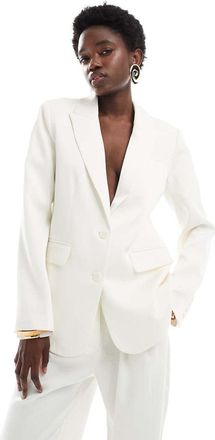 4th & Reckless Eleganter Blazer aus Satin in Creme, Kombiteil-Weiß