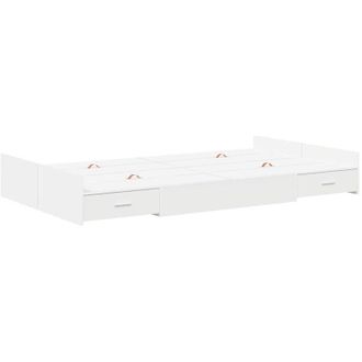 vidaXL Bett mit Stauraum mit Kopfteil Wei&szlig; 120 x 190 cm Holzwerkstoff Vidaxl