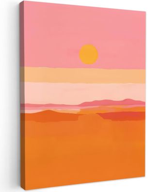 MuchoWow © Bilder 50x70 cm Wohnzimmer Deko Modern Wandbild Kunstdruck auf Leinwand Bild Schlafzimmer über Bett Room Decor Geschenke Sonne - Abstrakt - Landscha