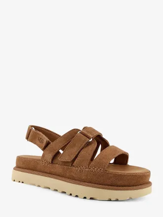 UGG Womens Sandals Goldenstar Gleam Suede Beige