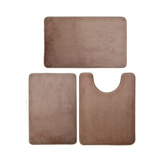 Generic Dreiteilige Toilette, Badematte, Dusche, saugf&auml;higer, Rutschfester Teppich, weich und bequem, Waschk&uuml;che(Coffee)