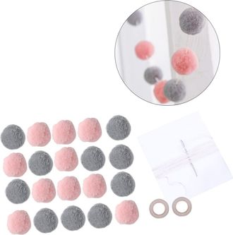 SOLUSTRE 2m DIY Pompons Girlande Farben Pastell Fluffige Pom Poms Bälle Für Basteln Dekoration Hochzeit Weihnachtsfest Kinderprojekte
