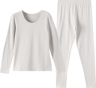 Generic Ensemble de sous-v&ecirc;tements thermiques pour femmes, sous-v&ecirc;tements chauds pour femmes, ultra doux, col rond, couche de base douce, couche de base chaud
