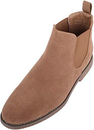 Absolute Footwear Bottines d&eacute;contract&eacute;es Chelsea Desert en faux daim &agrave; soufflet pour homme - Beige - sable, 45 EU