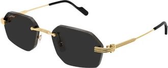 Cartier CT0616S Rimless Gold-Tone Sunglasses - Black