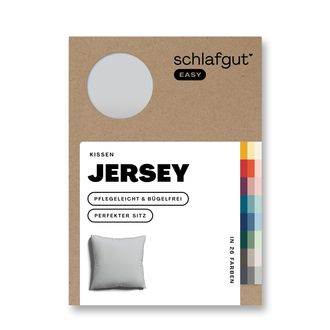 Schlafgut Schlafgut Easy Jersey Kissenbezug 80x80 cm Grey Light mit 100% Baumwolle, superweicher & atmungsaktiver Kopfkissenbezug