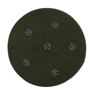 ZLYC B&eacute;ret Basque pour Femme, Couleur Unie Vert arm&eacute;e, Taille Unique