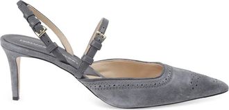 Ermanno Scervino Femme, Chaussures, Gris, Taille: 36 1/2 EU Slingback avec Motif Brogue