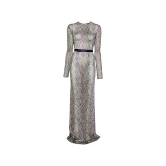 Missoni Zigzag Strickkleid mit Schimmer-Effekt - - Dresses - Damen - Grau - S