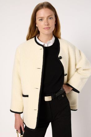 Gerard Darel Manteau bicolore en laine - MIREILLE - Ecru