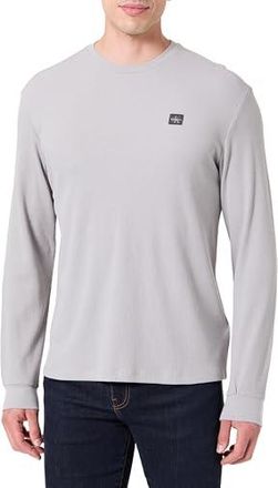 Calvin Klein T-Shirt Manches Longues Homme Waffle Badge Tee avec Col Ras-du-Cou, Gris (Formal Gray), M