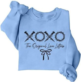 Generic The Original Love Letters Sweat-shirt et sweat &agrave; capuche pour femme, bleu ciel, 3XL