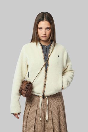 Burberry Cropped Wool-Cashmere Blend Fleece Jacket