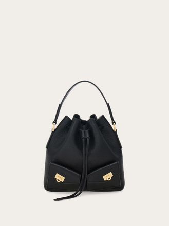 Ferragamo Damen Mini Hug Beuteltasche mit Multipocket-Konstruktion Schwarz