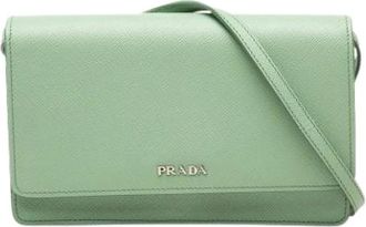 Prada Portefeuille bandouli&egrave;re pr&eacute;-poss&eacute;d&eacute; - Femme - Pre-owned - Vert - Taille: ONE Size