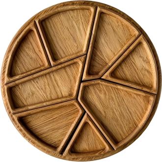 Generico Puzzle-Tablett - zum Servieren von Lebensmitteln | Wurstbrett aus Holz, gro&szlig;es Tablett mit 8 herausnehmbaren F&auml;chern f&uuml;r Gem&uuml;se, Obst, Desserts, Vorsp