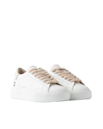 D.A.T.E. Leather Low-Top Sneaker - White