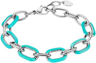 Lotus Armband für Damen aus Edelstahl in der Farbe Silber und Türkis, Durchmesser: 21,5 cm, LS2330-2/2