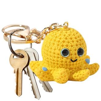 Generico Porte-cl&eacute;s poulpe pour enfants - Adorable porte-cl&eacute;s 3D pour sac en r&eacute;sine, joli porte-c&acirc;bles avec pendentif portefeuille pour cl&eacute;s de voiture, porte-