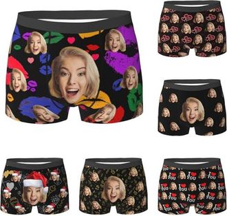 Generic Calecon Personnalise Homme avec Impression Photo Design Dr&ocirc;le Boxer en Coton Doux et Microfibre Respirante Sous-V&ecirc;tements Rigolos pour Sport et Loisir
