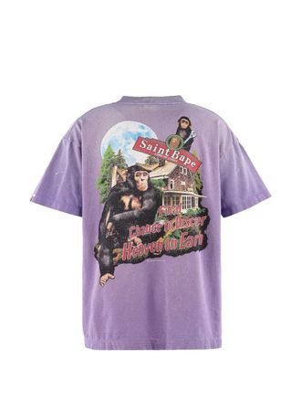 Saint Mxxxxxx Graphic Logo T-shirt - Purple
