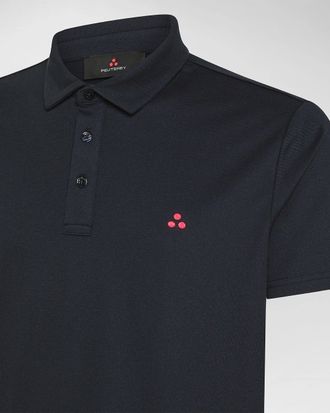 Peuterey Mens Polo Mezzola Blue Graphite Polyester Shirts T-shirts And Polos
