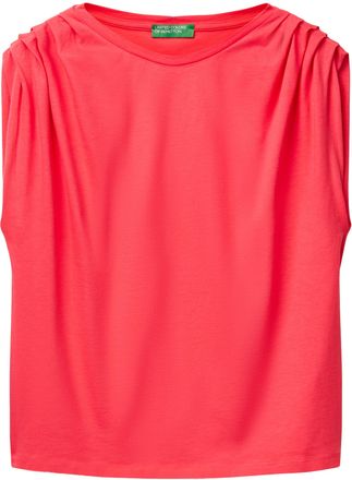 Benetton Damen Maglia S/M 3096d10ab T-Shirt, Rosa, X-Large