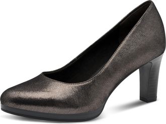 Tamaris Damen Pumps Leder metallic 38