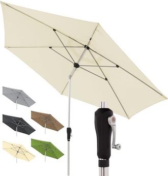 Doppler Sonnenschirm für den Garten SL-AZ Auto Tilt 330 cm Natur I Gartenschirm knickbar I Kurbelschirm mit UV-Schutz 80+ I Kurbelschirm aus Aluminium I regen