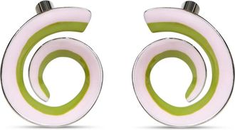 Marni Femme, Accessoires, Rose, Taille: ONE Size Two-tone Enameled Spiral Earring