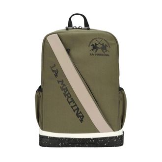 La Martina Homme, Sacs, Vert, Taille: ONE Size Sac &agrave; Dos en Toile avec Multiples Compartiments