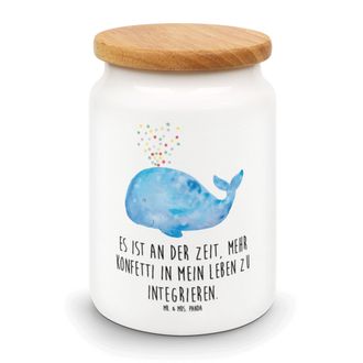 Mr. & Mrs. Panda Keksdose Wal Konfetti - Geschenk, Meer, Abnehmen, Motivation, keksdosen, Vorratsdosen, Geburtstag, Dose, Di&auml;t, Frischhaltedosen, Kaffeedose