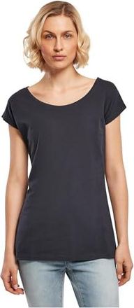 Build Your Brand Femme Bb013-ladies Wide Neck Tee T-Shirt, Bleu Marine, XXL EU