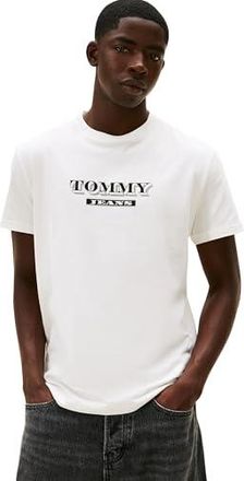 Tommy Jeans TJM Reg Bills Font SS Tee Ext Dm0Dm22322 T-Shirt S/S, White (Ecru), XXL Homme