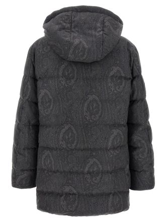 Etro Tone-on-Tone Arnica Paisley Down Jacket - Grey