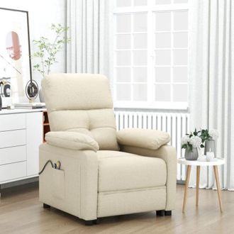 vidaXL Fauteuil électrique de massage Crème Tissu Vidaxl