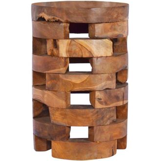 vidaXL Vidaxl - Table de chevet en bois de teck massif 30x30x45 cm - Finition &agrave; lhuile - Conception &eacute;vid&eacute;e unique - Produit fait &agrave; la main