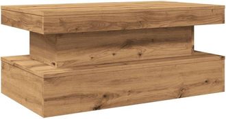 vidaXL Table basse avec lumi&egrave;res led ch&ecirc;ne artisanal 90x50x40 cm Vidaxl