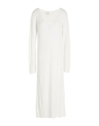 8 by YOOX V-NECK RIBBED LONG DRESS