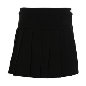 Palm Angels Monogramm Falten Minirock - - Skirts - Damen - Schwarzk - S