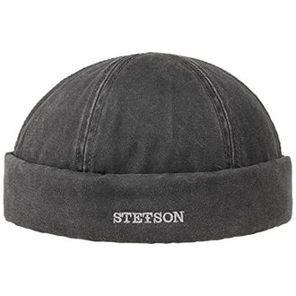 Stetson Bonnet Docker Old Cotton Winter Homme - pour lhiver avec Revers, Bonnets Docker, Doublure, Ferme a lArriere, Doublure Automne-Hiver Hiver - XXL (62-63